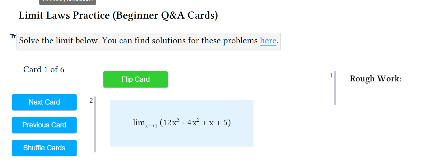 Limit Laws - Beginner Practice