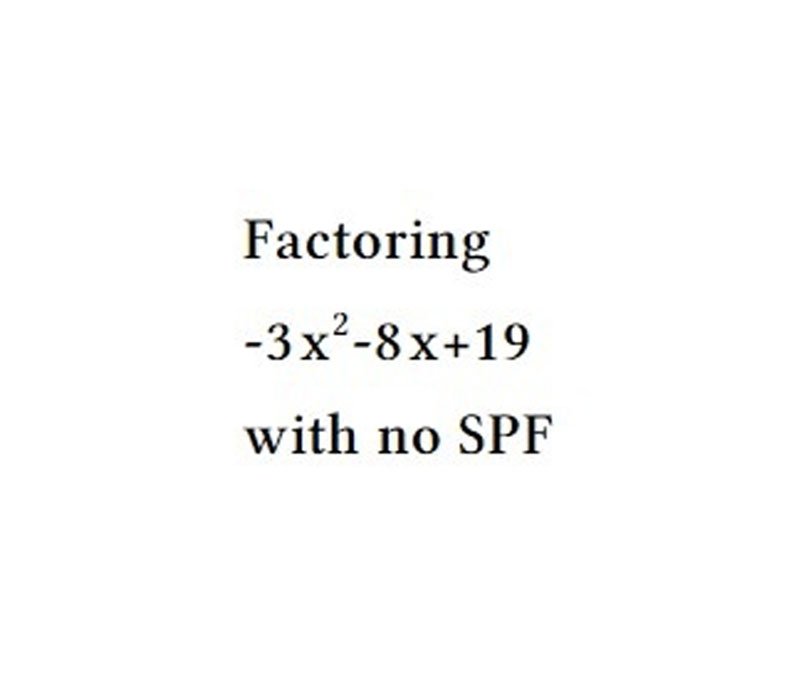 Quadratic Formula Example 1: Prime Polynomial