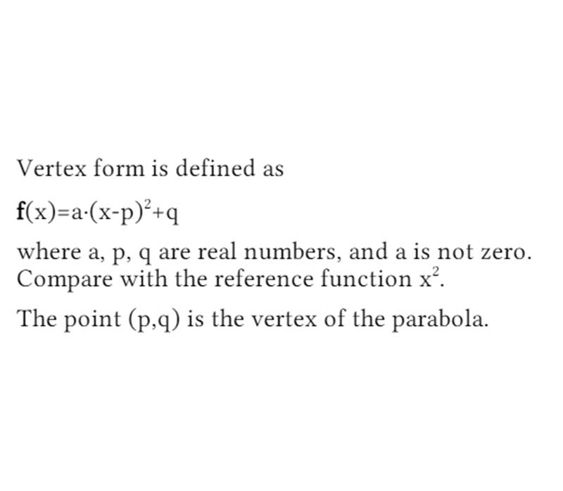 Vertex Form Slider Graph