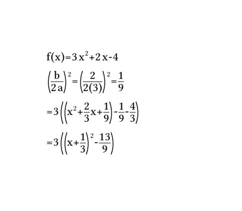 Complete the Square Example 2: Working With Fractions