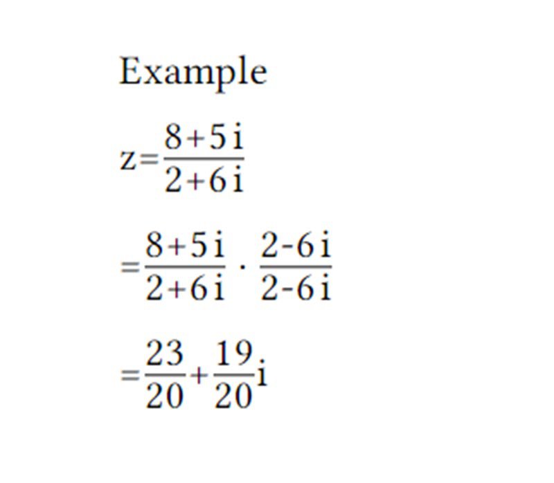 Division Of Complex Numbers