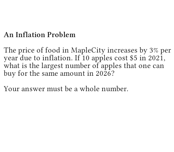 Inflation Word Problem
