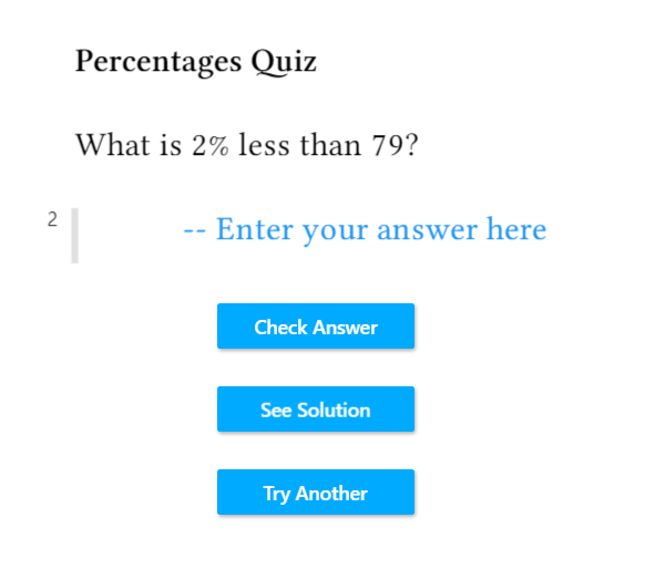 Percentages Quiz